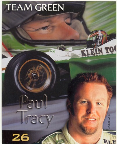 Paul Tracy 2001 Team Green CART racing promotional picture signature ...