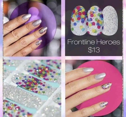 Color Street *FRONTLINE HEROES* Silver & Multicolored Festive Dots | eBay