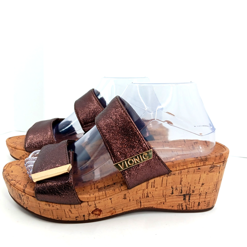 Vionic Women's Pepper Wedge Sandal Size 8 EUR 39 Metallic Bronze ...