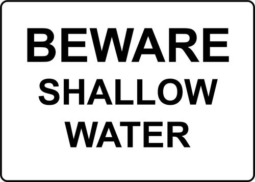 BEWARE SHALLOW WATER| Laminated Vinyl Decal Sticker Label | eBay