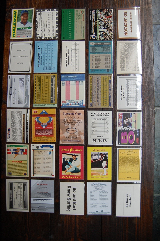 HUGE LOT 30 Bo Jackson,Bonds, RC, Reprint, and ODDBALL NFL MLB + Raiders Royals | eBay