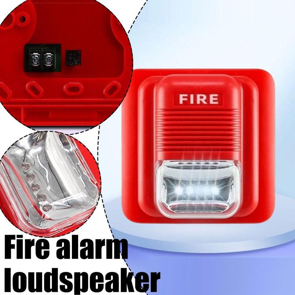 Fire Alarm Warning Strobe Siren Horn Sound & Strobe Alert System for ...