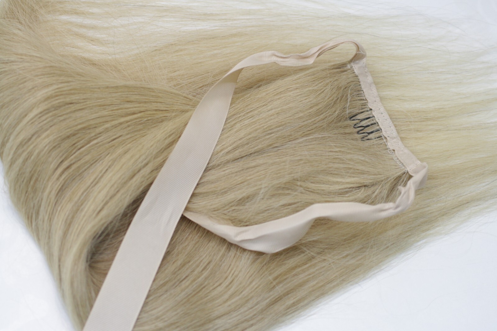 Natural hair tail with сlip 65cm/26" Blonde | eBay