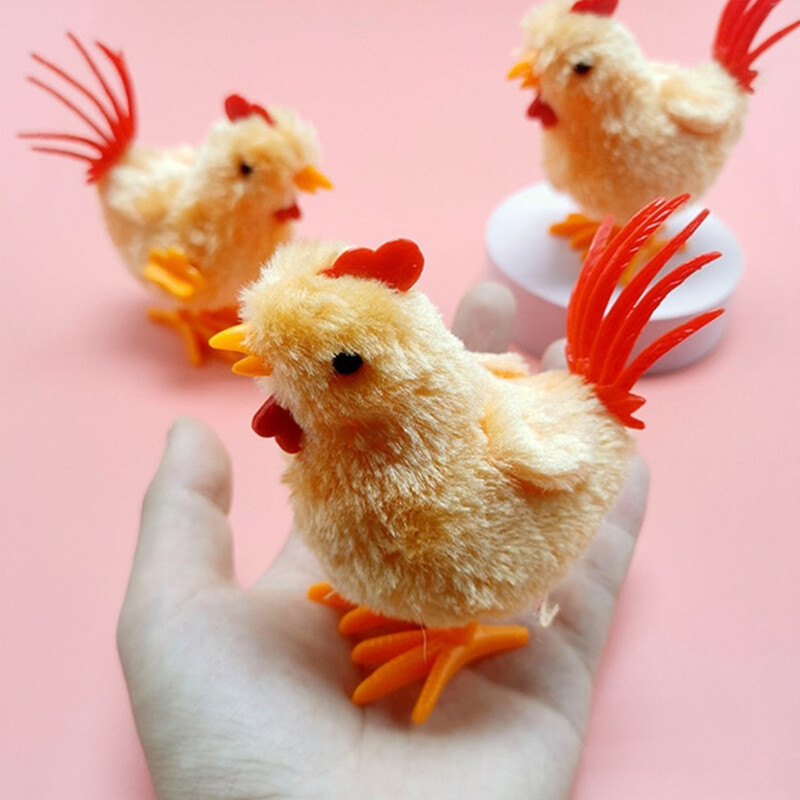 Big Rooster Wind-up Toy Chicken Clockwork Plush Jumping Toy Easter Gift ...