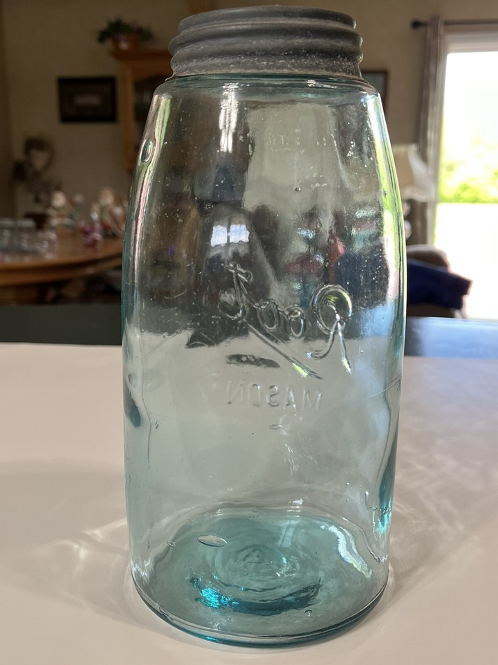 1906-1909 Root 1/2 Gallon Mason Cornflower Blue Canning Jar-Excellent ...