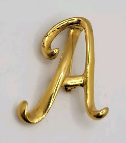 vintage gold tone letter A pin | eBay