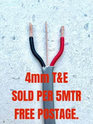 4.0mm Twin & Earth - Old Wiring Colours Red & Black - 6242Y - (Sold Per ...