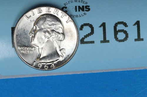 1964-D BU 25C WASHINGTON SILVER QUARTER DOLLAR EARLY US TYPE COIN RAW ...