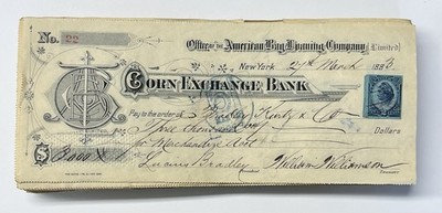 Lot Of 1880’s Corn Exchange Bank New York Checks Vintage | eBay