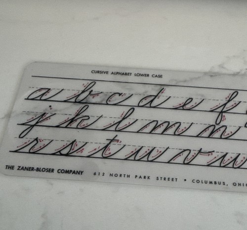 Vintage Zaner-Bloser Clear Transparency Cursive Upper & Lower Case | eBay