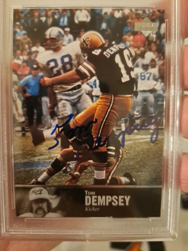 1997 Upper Deck NFL Legends Tom Dempsey ON CARD Autograph #AL-98 SAINTS ...