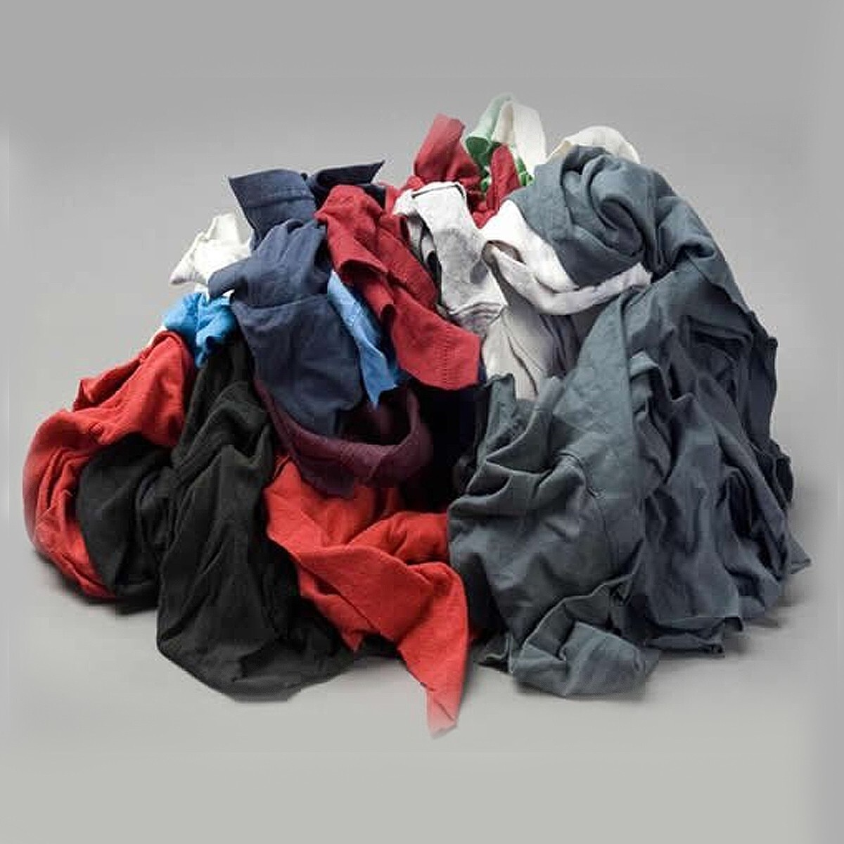 Colored Recycled T-Shirt Cleaning Rags 12-25lb Compressed Bags-300lbs ...