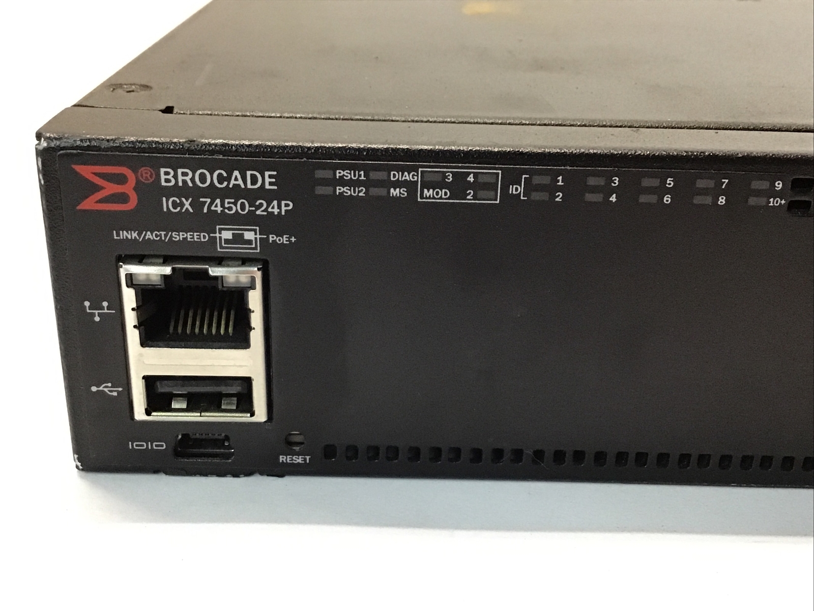Brocade ICX7450-24P 24-Port Gigabit PoE+ Switch ICX7400-4X10GF, 2x 40GQ ...