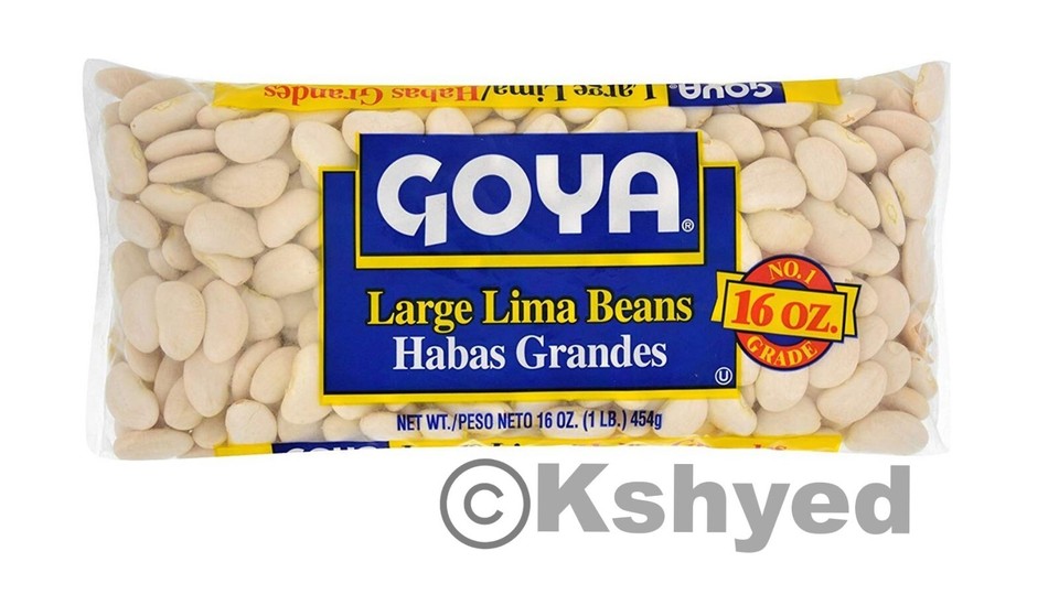 Goya Large Lima Beans Habas Grandes Dry Natural 16 Oz / 1LB (3 Pack ...