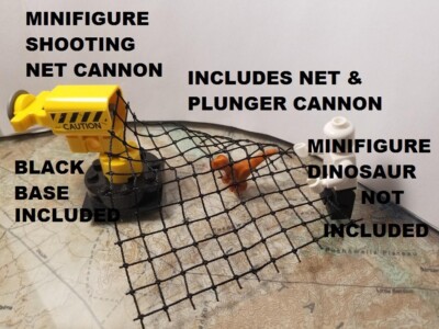 LEGO Minifigure Capture Net 10x10 Weapon With Shooting Cannon Jurassic ...