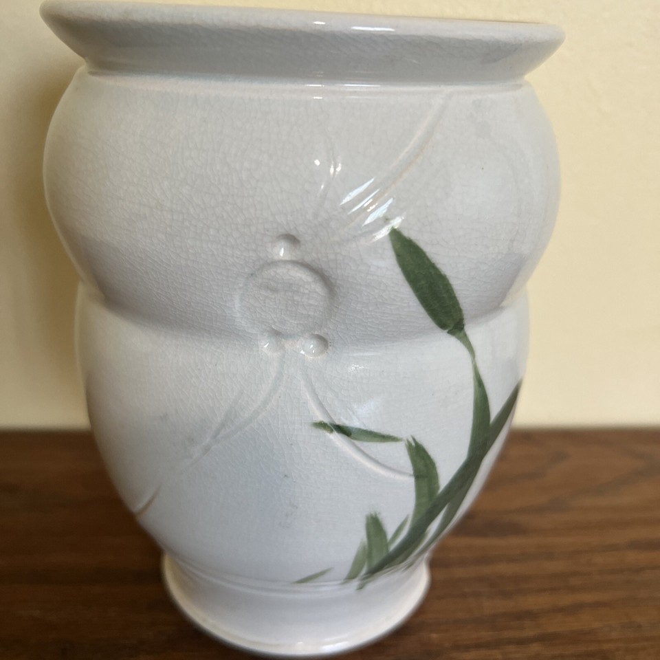 Mike Dalton Signed Pottery Vase 7.5” Butterfly Incised Art Studio ...