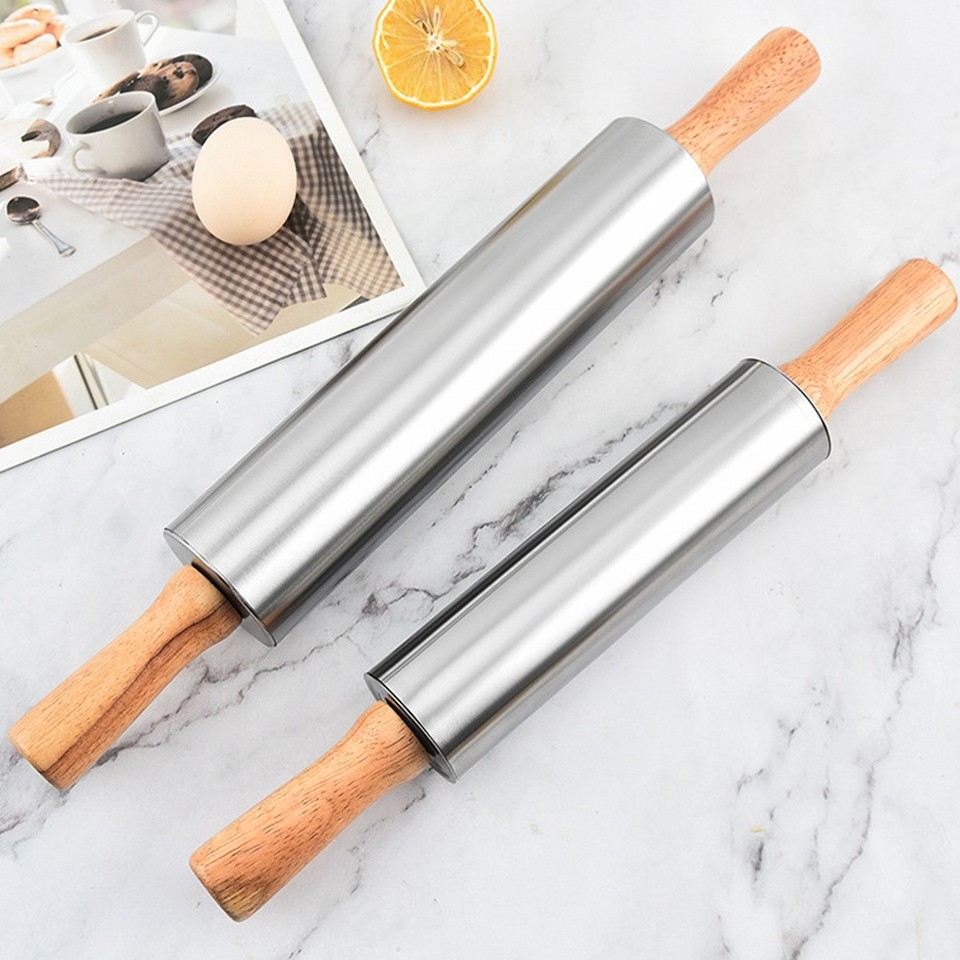Pastry Rolling Pin Dough Roller for Bread Stainless Steel Rollers ...