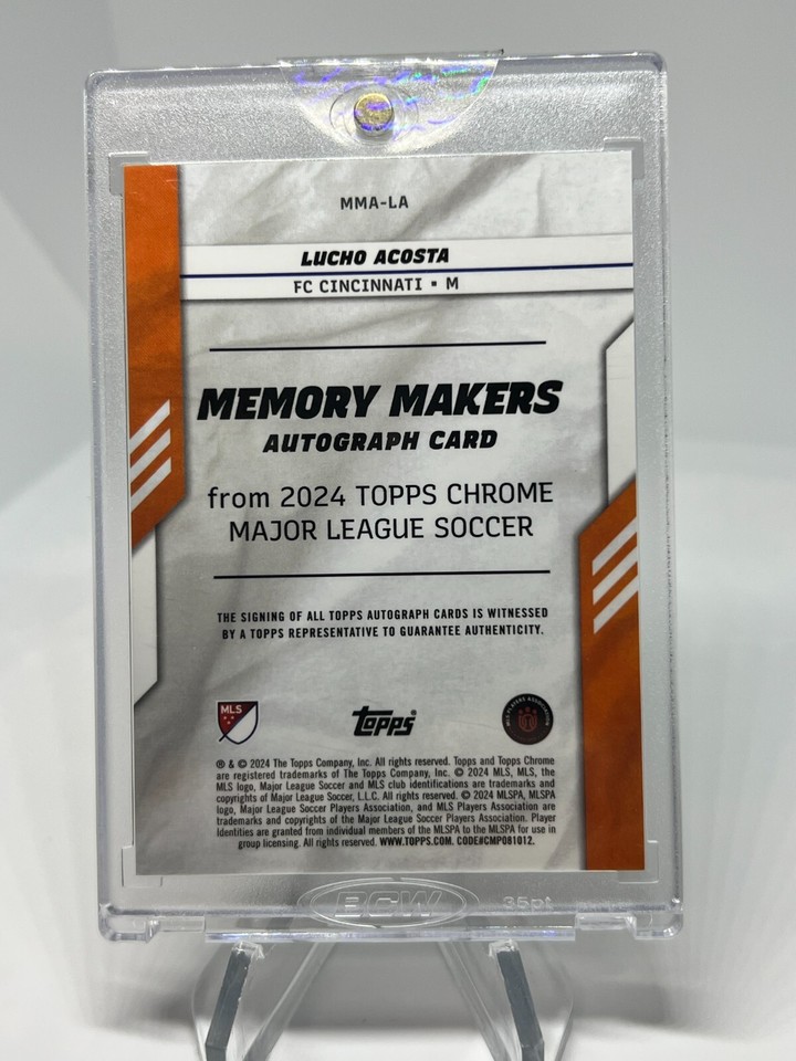 Lucho Acosta 2024 Topps Chrome MLS Mania Memory Makers AUTO FC ...