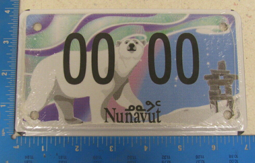 Nunavut License Plate Sample Graphic Bear Tag Polar 00 00 Motorcycle ...