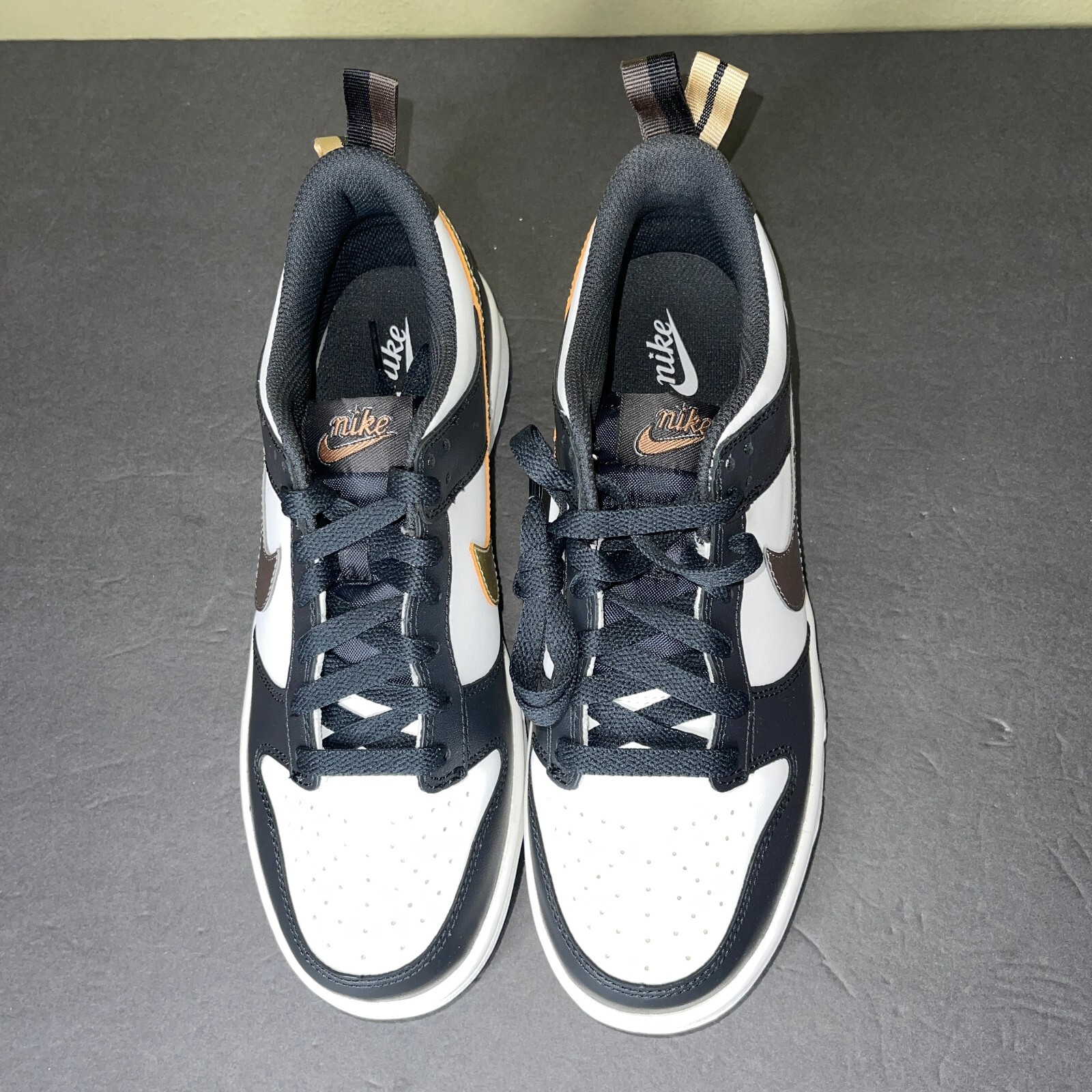 New Nike Dunk Low Black White Off Noir Gold Metallic Panda Size 6.5 Y ...