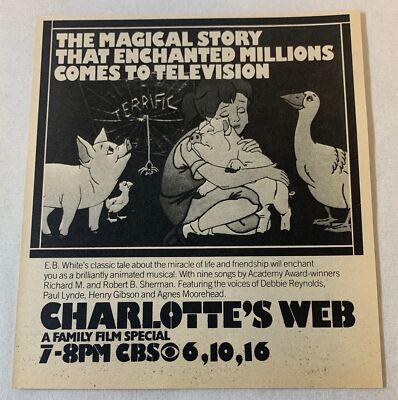 1976 CBS tv special ad ~ animated CHARLOTTE'S WEB | eBay