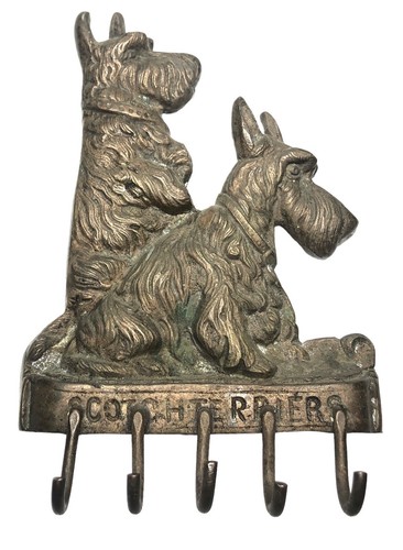 Antique SCOTTISH TERRIER Dog Metal Key Chain Holder Hanger | eBay
