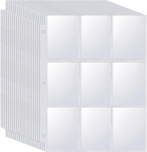 540 Baseball Card Sleeves Trading Photocard Binder Sheets Protectors 9 ...