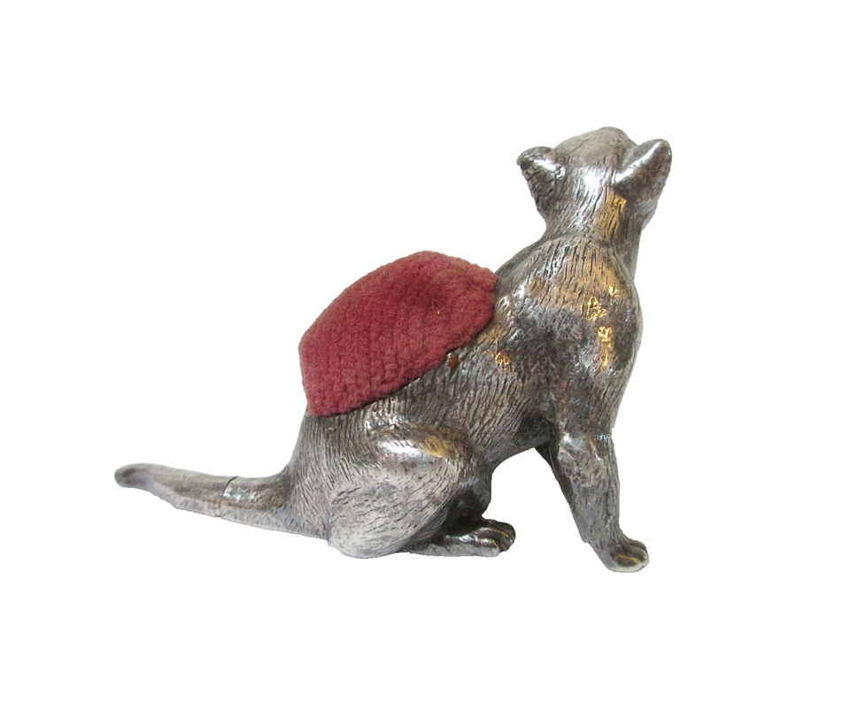 Vintage Cat Pin Cushion Sterling Silver | eBay
