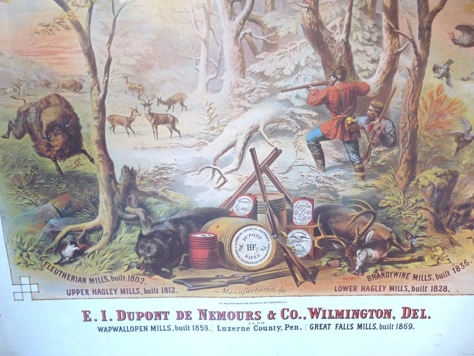 Vintage E I DuPont Wilmington Delaware advertising sign poster Hagley ...