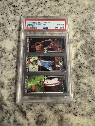 PSA 8 2003 TOPPS ROOKIE RKE. MATRIX LEBRON JAMES DWYANE WADE CARMELO ...