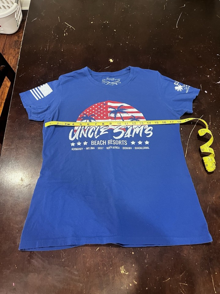 Grunt Style Womens Uncle Sams Beach Resorts Adult Size XL Blue Shirt | eBay