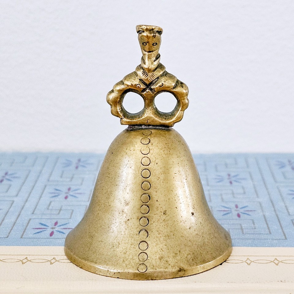 Solid Brass Victorian Lady Dress Bell Figurine Paperweight Vintage | eBay
