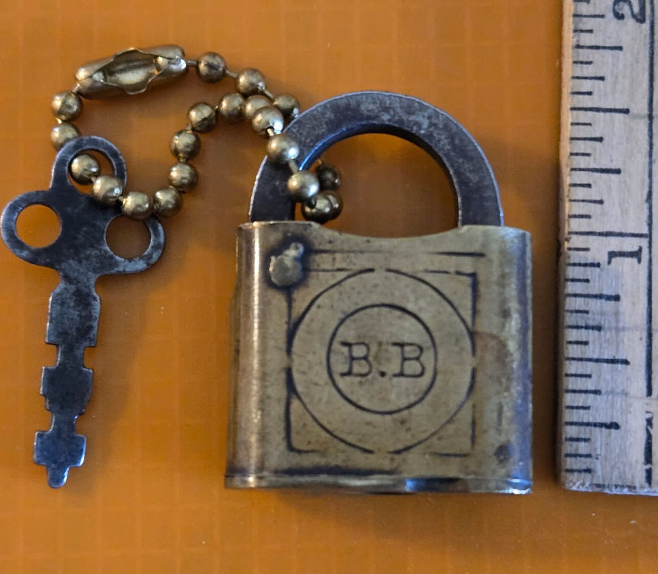 Vintage B&B Mini Brass Padlock & Key ~ Free S/H | eBay