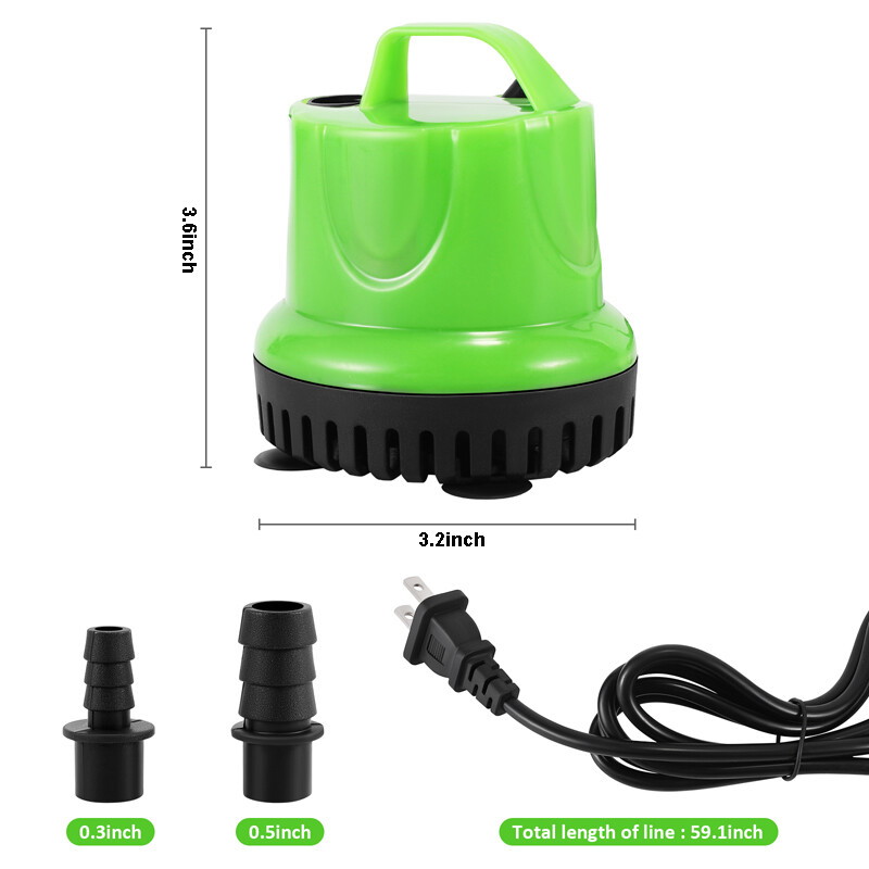 650GPH Fish Tank Water Pump 110V Aquarium Submersible Hydroponics Pond ...