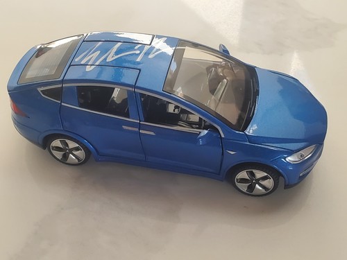ELON MUSK SIGNED AUTOGRAPH 1:32 DIECAST TESLA MODEL X BLUE CAR - RARE ...
