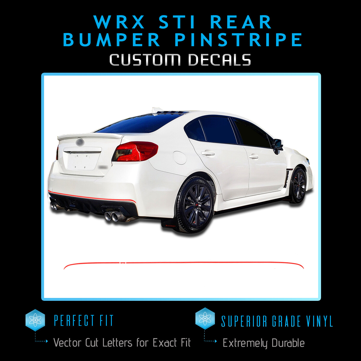 For 2015-2019 Subaru WRX STI S207 Style Rear Bumper Pinstripe Kit ...