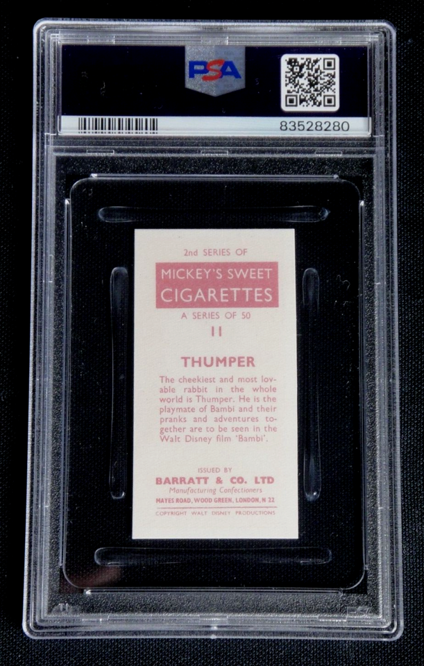 1957 BARRATT & CO LTD. WALT DISNEY CHARACTERS THUMPER #11 PSA 5 EX RARE ...
