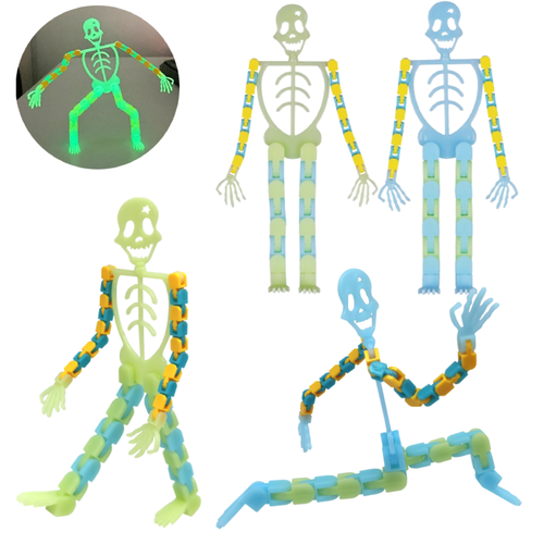 Cross-border Fluorescent Skeleton Halloween Toy Interactive Skeleton ...