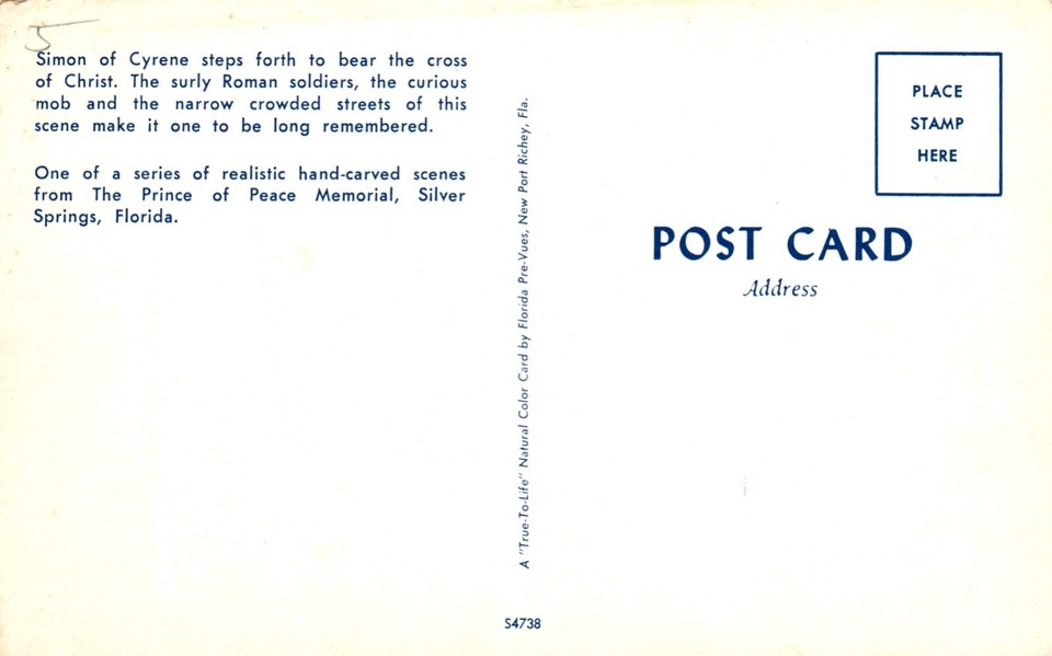 Postcard Simon bear cross for Jesus prince of peace memorial silver ...