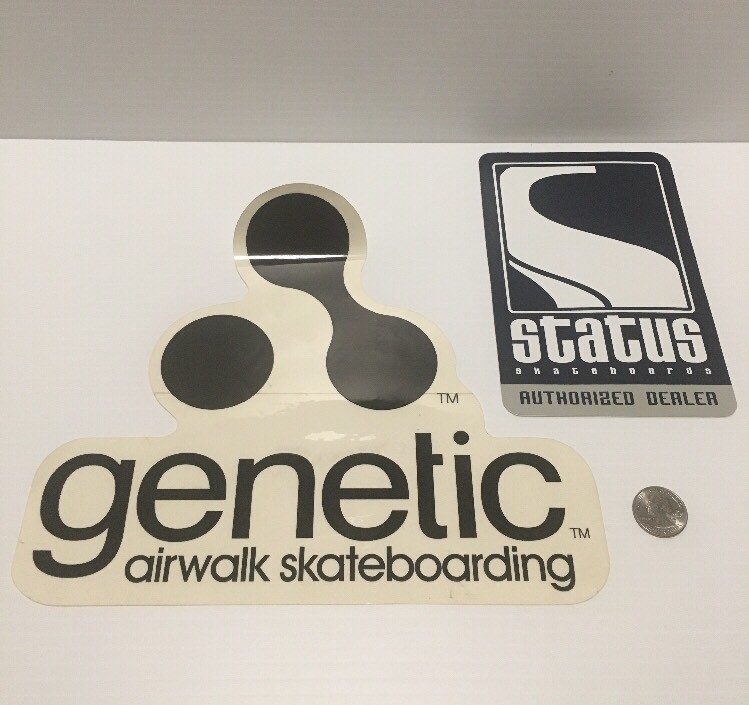 Vintage 1990s Airwalk Generic Shoes Skateboard Sticker & STATUS Dealer ...