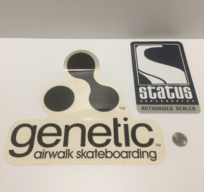 Vintage 1990s Airwalk Generic Shoes Skateboard Sticker & STATUS Dealer ...