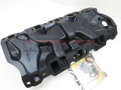 SBC Chevy Black Aluminum Intake Manifold Tunnel Ram 4 BBL Small Block ...