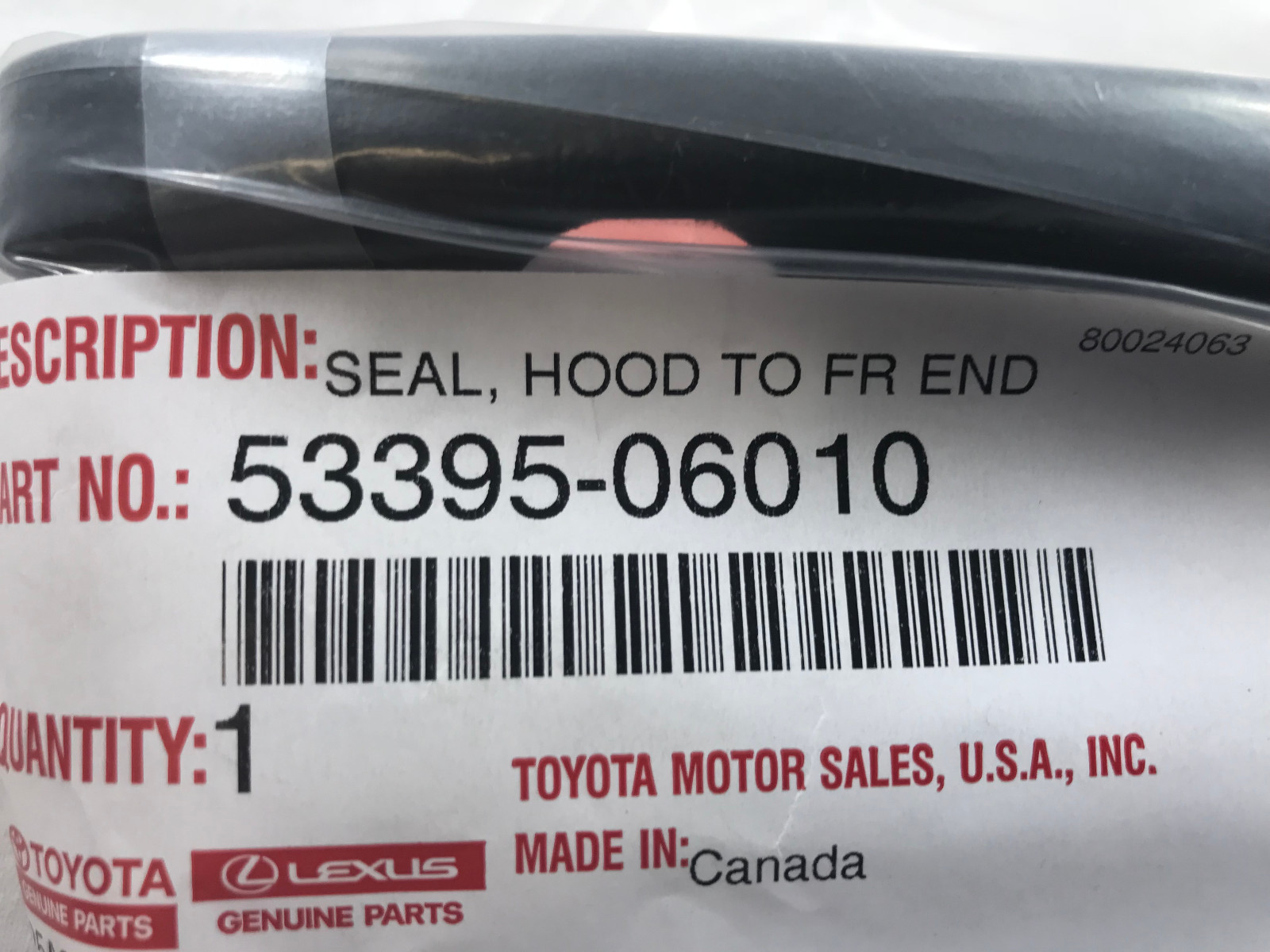 Toyota OEM 2007-2011 Camry Front Bumper Grille Upper Seal 53395-06010 ...