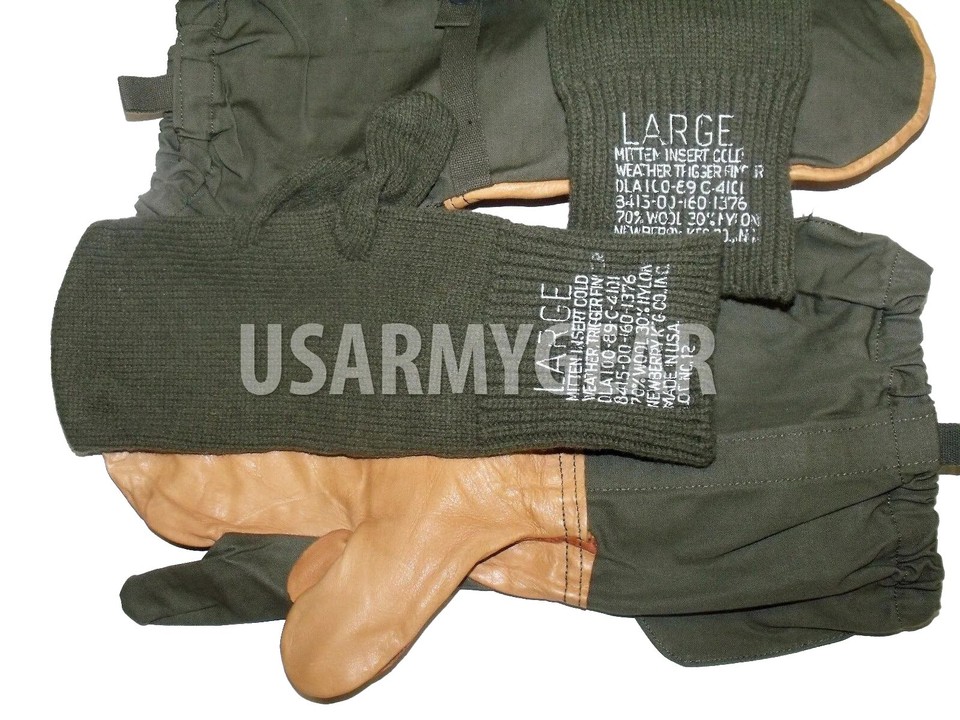 US Army Cold Weather Woodland Camo Trigger Finger Shell Gloves ...