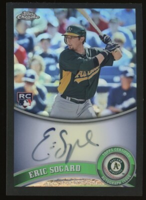2011 Topps Chrome Black Refractor 100 Eric Sogard 184 Rookie Auto Rc
