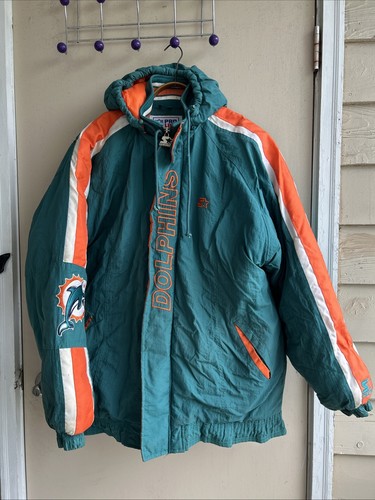 Vintage Starter Pro Line Jacket XL Mens Size NFL Miami Dolphins Puffer ...