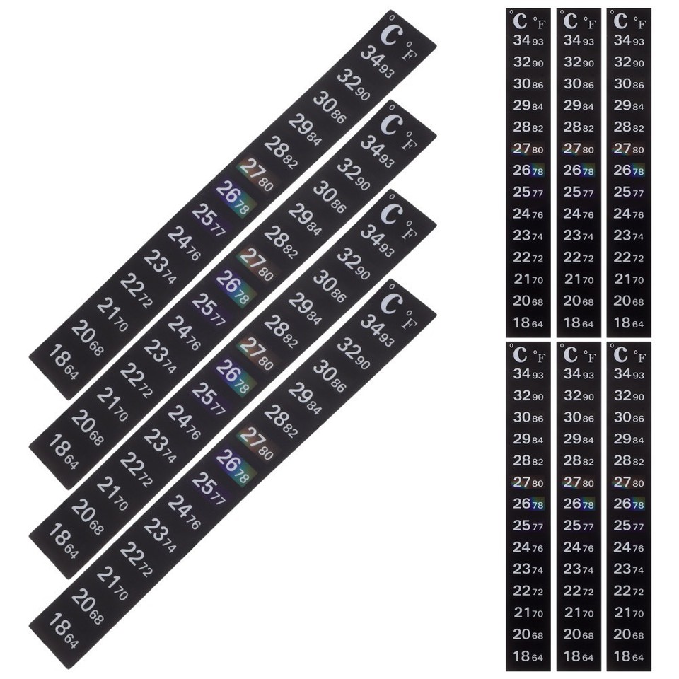 10 Pcs Black Plastic Stick On Thermometer Strip Digital Temperature ...