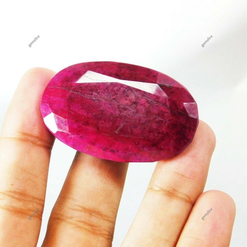 150 Ct Oval Shape Natural Blood Red Ruby Certified Loose Gemstone | eBay