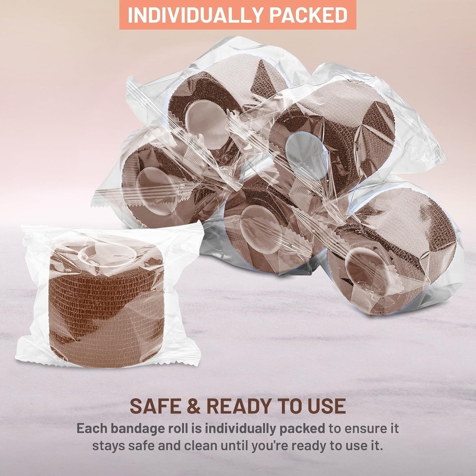 Self-Adherent Cohesive Tape - 12 Pack of 2" x 5 Yards for Ultimate ...