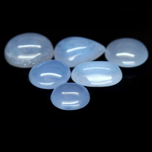 Shola Genuine 37.12 Ct Natural Blue Agate / Chalcedony 6 Pieces from ...